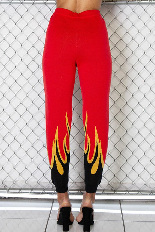Fire pattern high rise knit joggers – MyGirlfriend'sClosetBoutique