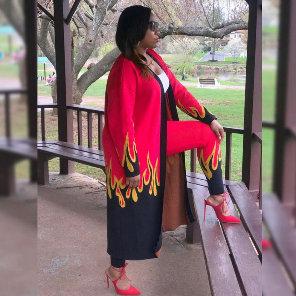 Fire pattern high rise knit joggers – MyGirlfriend'sClosetBoutique